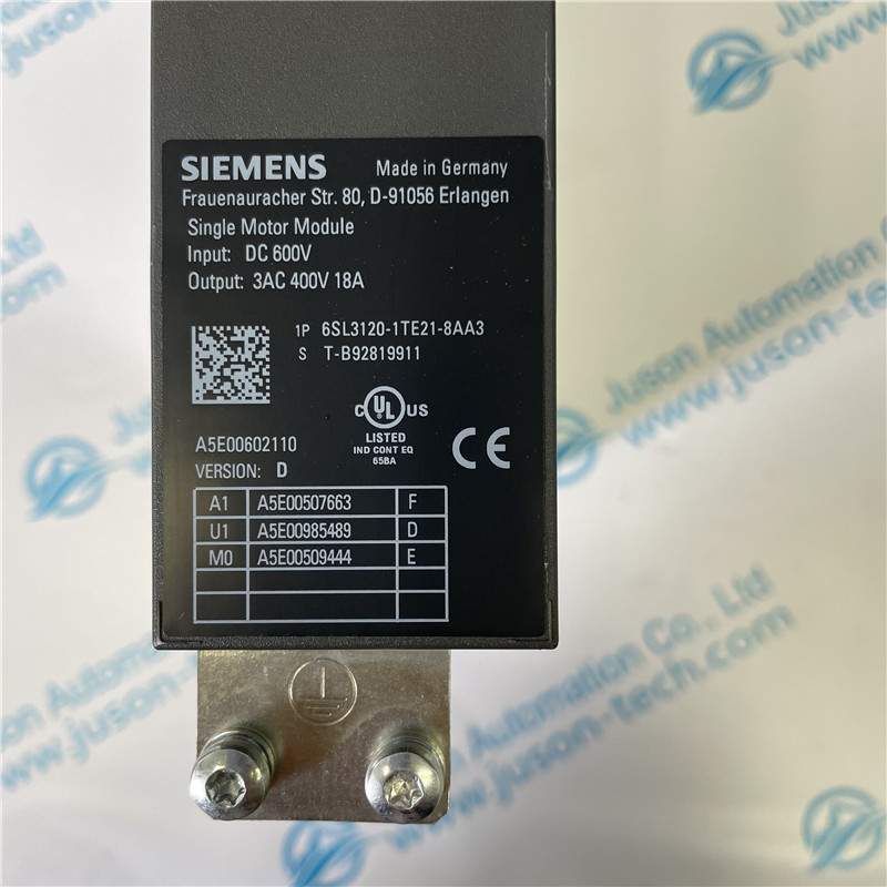 SIEMENS inverter 6SL3120-1TE21-8AA3 SINAMICS S120 Single Motor Module ...