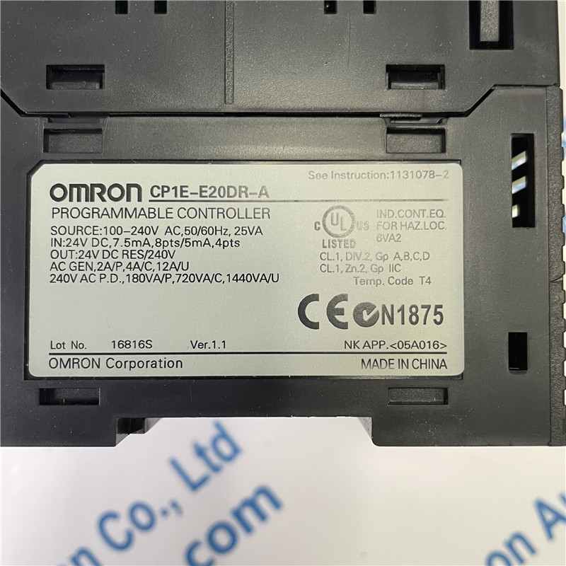 OMRON Programmable Controller CP1E-E20DR-A - Buy OMRON Programmable Controller, CP1E-E20DR-A ...