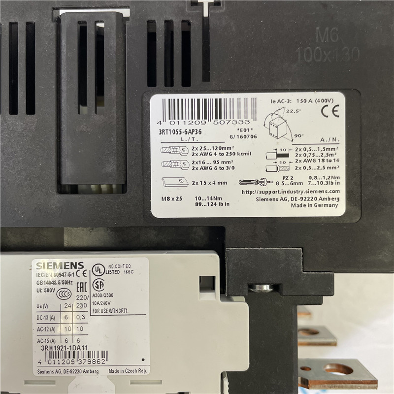 SIEMENS AC contactor 3RT1055-6AP36 power contactor, AC-3 150 A, 75 kW ...