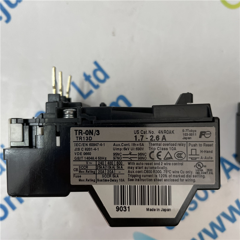 Fuji Electric Thermal Overload Relay TR13DW-N (1.7-2.6A) - Buy Fuji ...